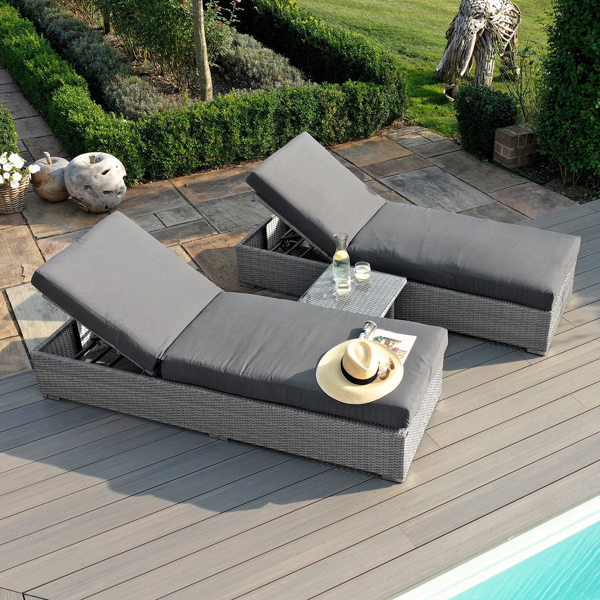Ascot Sun Lounger Set | Grey