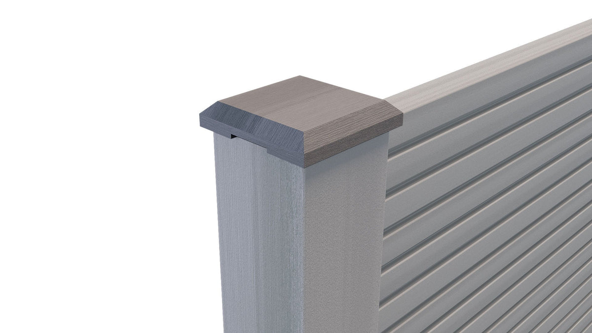 Composite Fencing Post Cap Light Grey