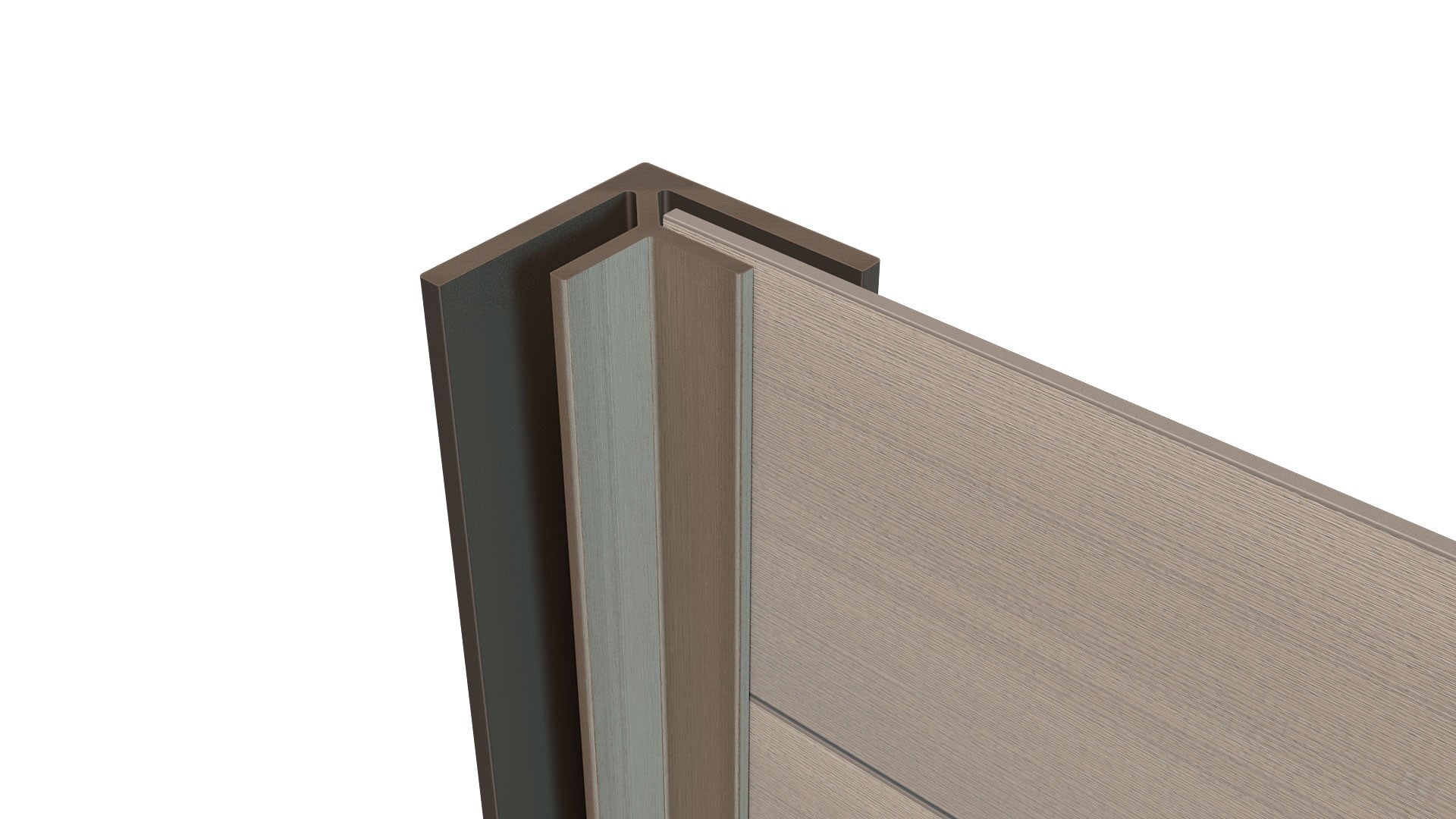 Composite Panel Cladding Internal Corner Trim | Natural Grey