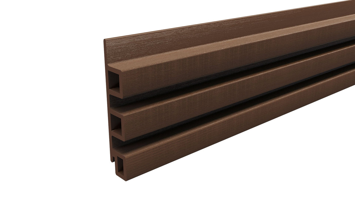 Composite Slatted Cladding Board (3.6m length) | Light Brown