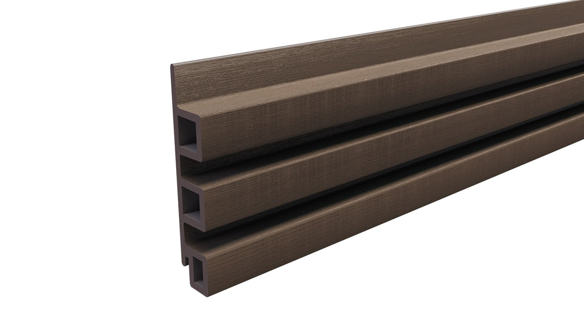 Composite Slatted Cladding Board (3.6m length) | Natural Grey