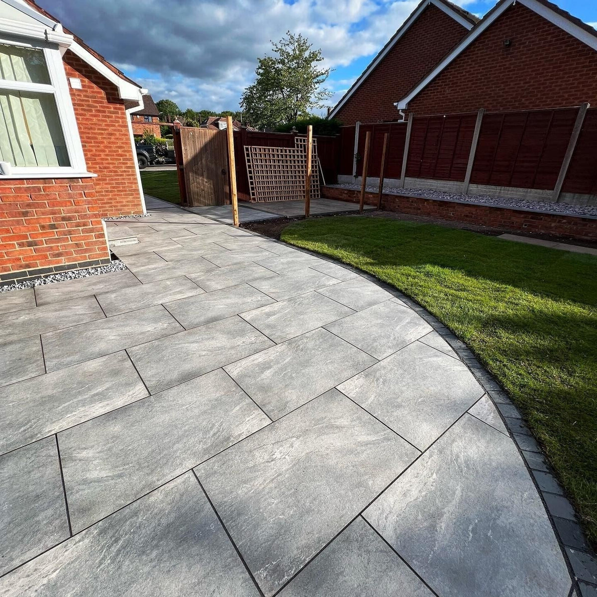 Ethan™ | Light Grey Stone Effect Porcelain Paving Tiles