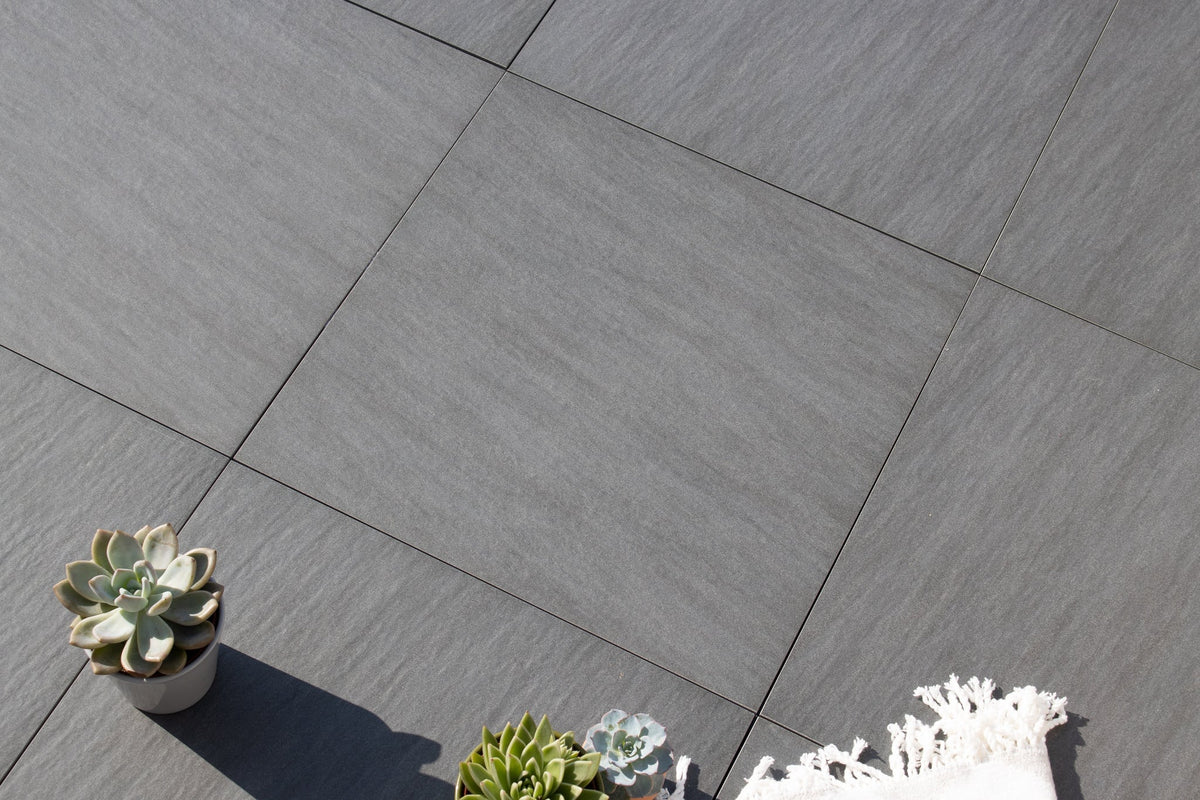 Fearnmore™ | Dark Grey Stone Effect Porcelain Paving Tiles