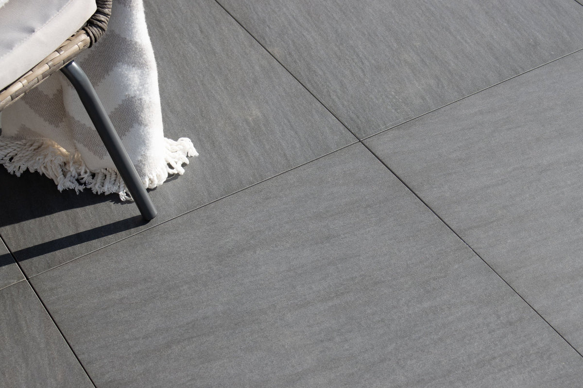 Fearnmore™ | Dark Grey Stone Effect Porcelain Paving Tiles