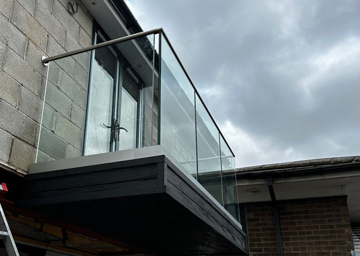 Frameless Glass Balustrade 1.2m | 17.5mm Glass, Stainless Handrail