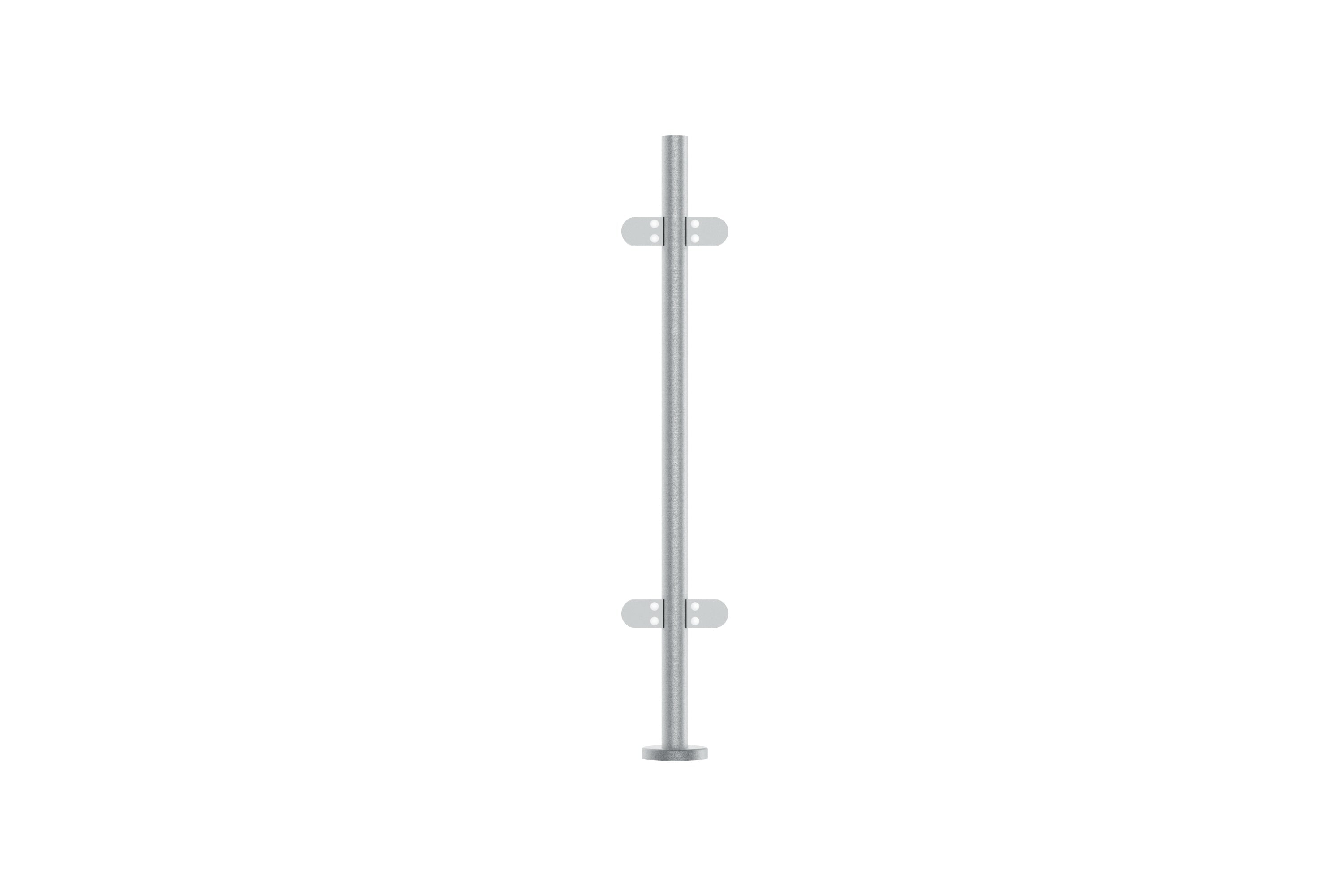 Glass Balustrade 42.4mm Mid Post Fully Assembled- Plain Top