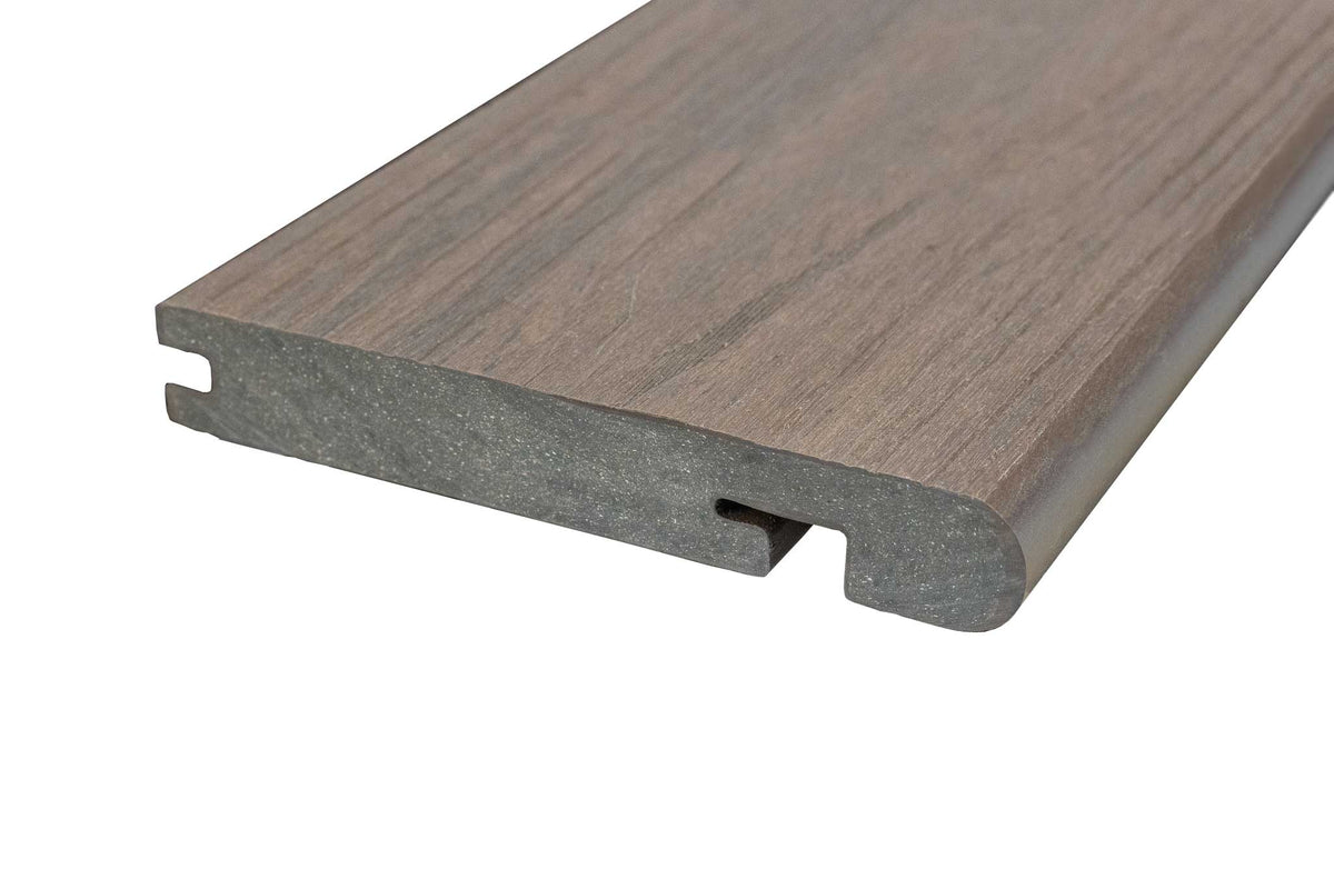 Luxxe™ | Dark Brown Woodgrain Composite Decking Bullnose Edge Board
