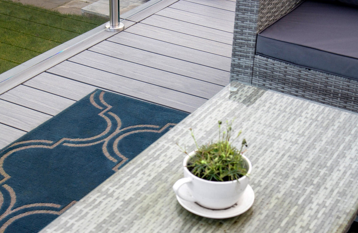 Luxxe™ Woodgrain Composite Decking Board | Light Grey