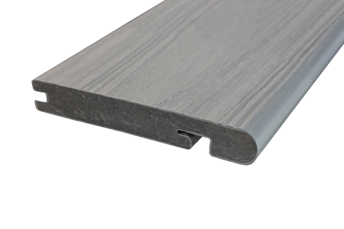 Luxxe™ | Light Grey Woodgrain Composite Decking Bullnose Edge Board