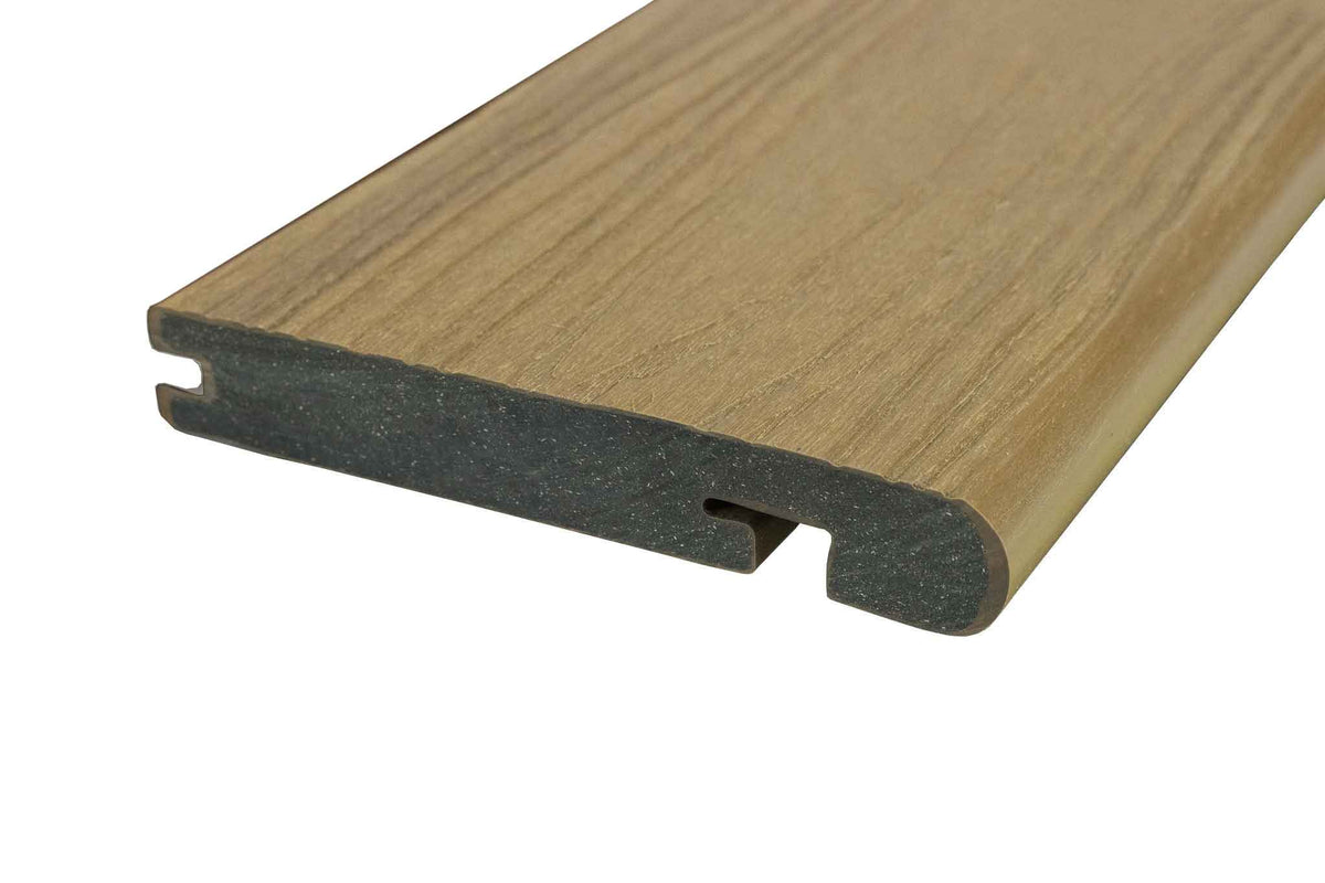 Luxxe™ | Natural Brown Woodgrain Composite Decking Bullnose Edge Board