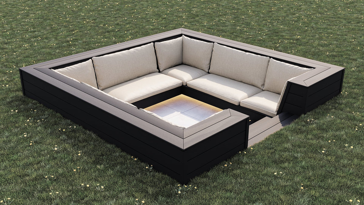 Luxxe™ Square Sunken Seating Area | Black