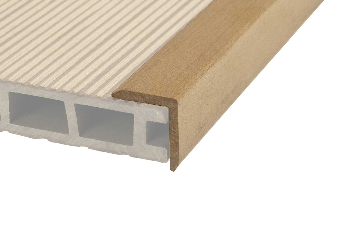 Natura™ | Light Brown Grooved Composite Decking Corner Trim