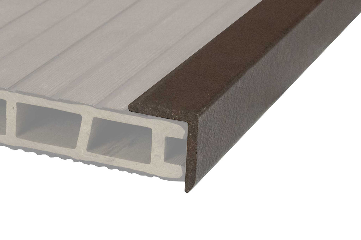 NaturaPlus™ | Dark Brown Grooved Composite Decking Corner Trim