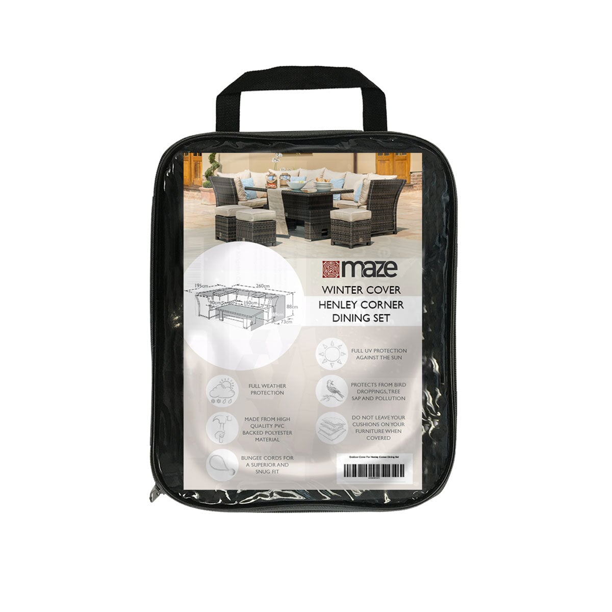 Outdoor Cover For Henley Corner Dining Set | Black