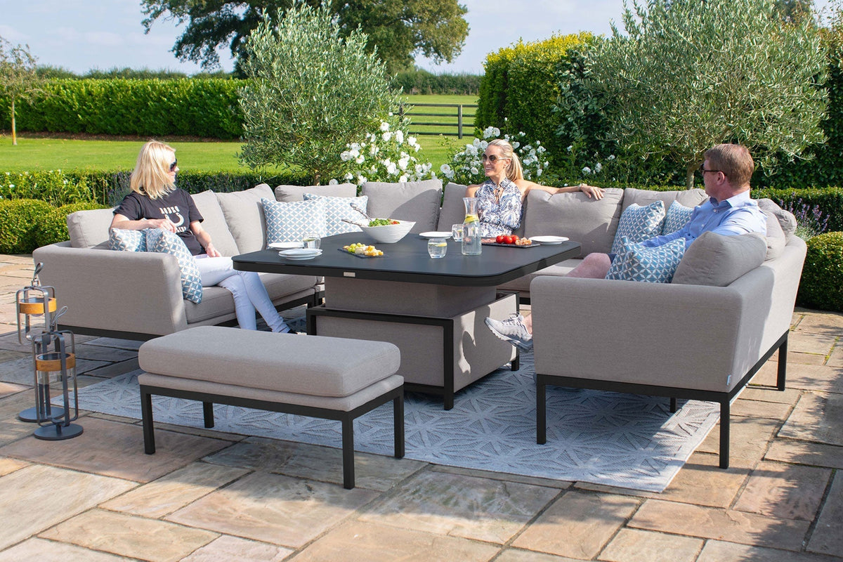 Pulse U Shape Dining Set with Rising Table | Taupe