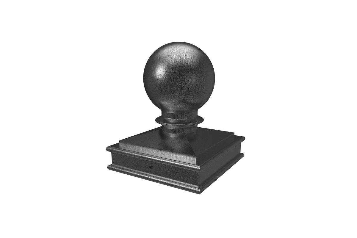Traditional Balustrade 75mm Post Ball Cap | Black