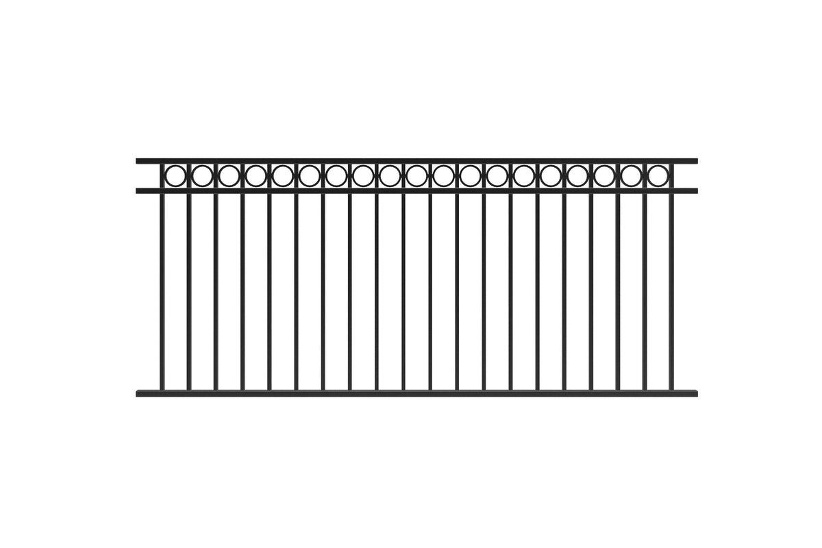 Traditional Balustrade Fixed Railing Panel with Circles
