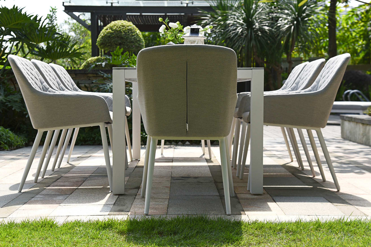 Zest 8 Seat Rectangular Fire Pit Dining Set | Lead Chine